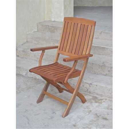 International Caravan TT-FA-40 and 2CH Royal Tahiti Outdoor Folding Arm Chairs, 2PK TT-FA-40/2CH ...